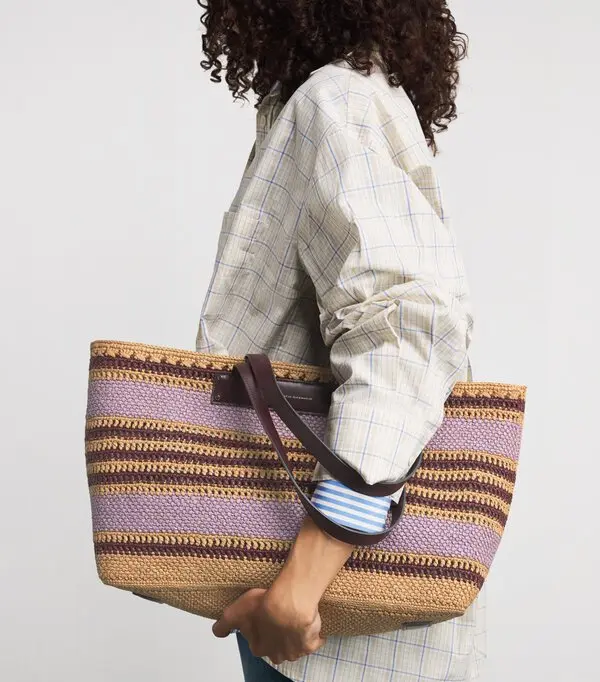 ANYA HINDMARCH Raffia Stripe Tote Bag