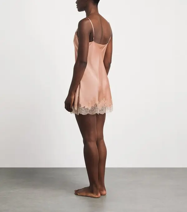 Carine Gilson Silk Lace-trim Slip Dress