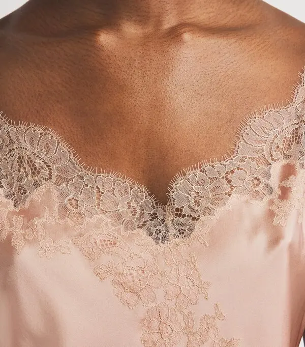 Carine Gilson Silk Lace-trim Slip Dress