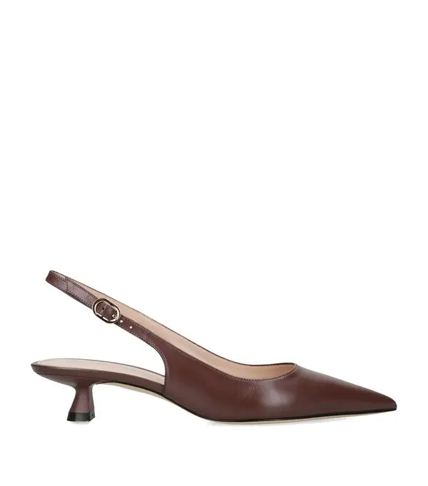 STUART WEITZMAN Leather Sculpt Slingback Pumps 35