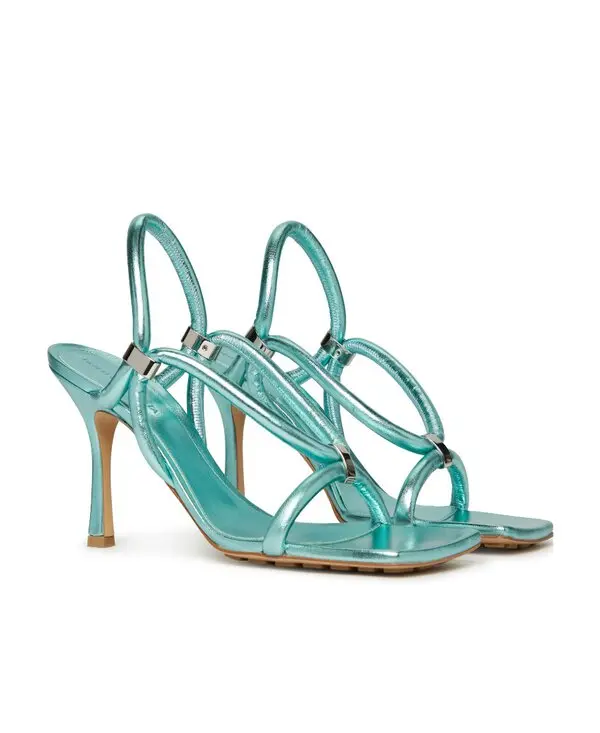 Bottega Veneta Logo Square-toed High-heeled Sandals