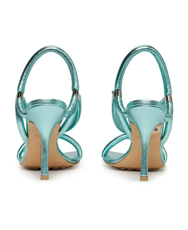 Bottega Veneta Logo Square-toed High-heeled Sandals