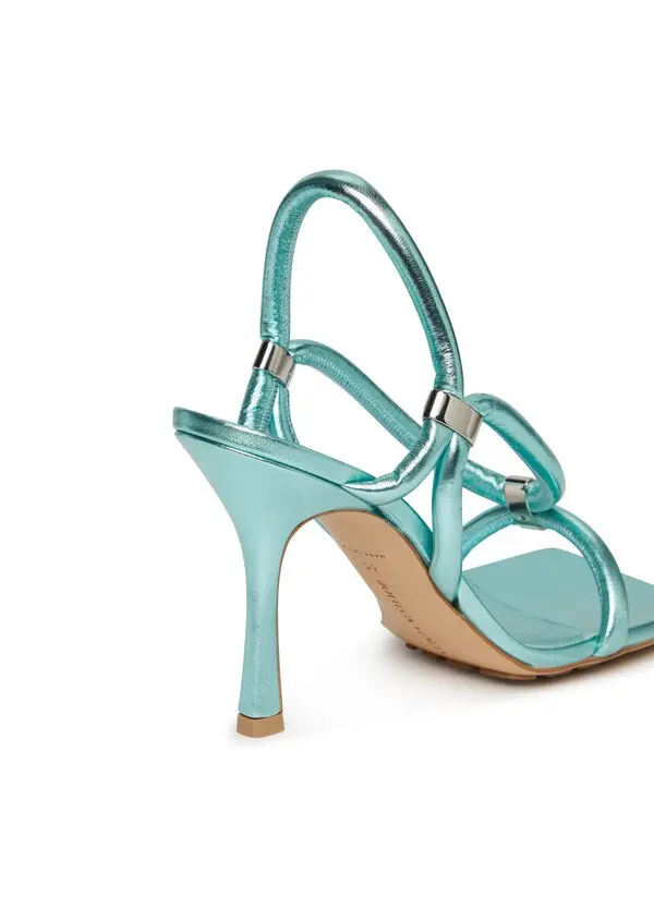 Bottega Veneta Logo Square-toed High-heeled Sandals