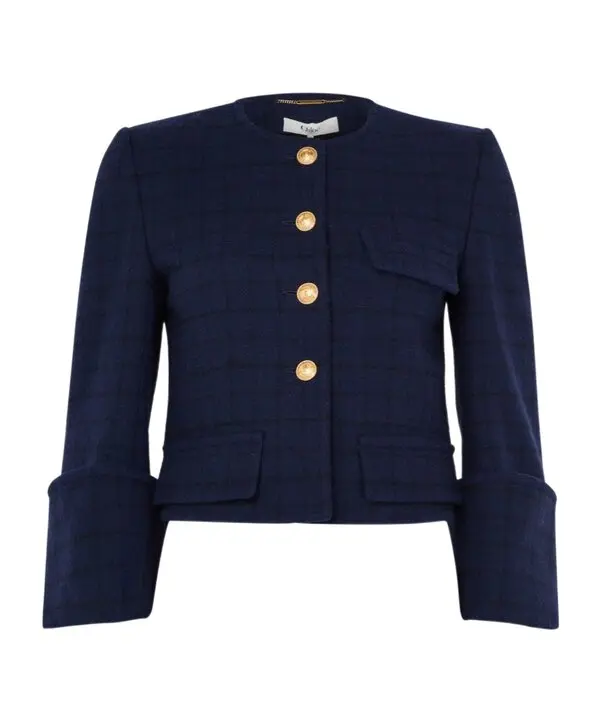 Chloé Crew Neck Long-sleeved Casual Jacket