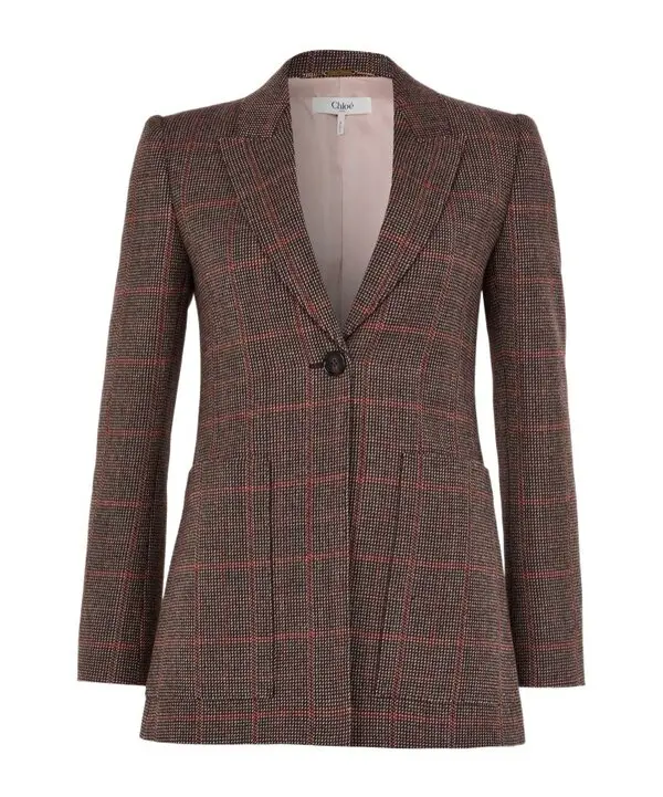 Chloé Lapel Long-sleeved Suit Jacket - Brown