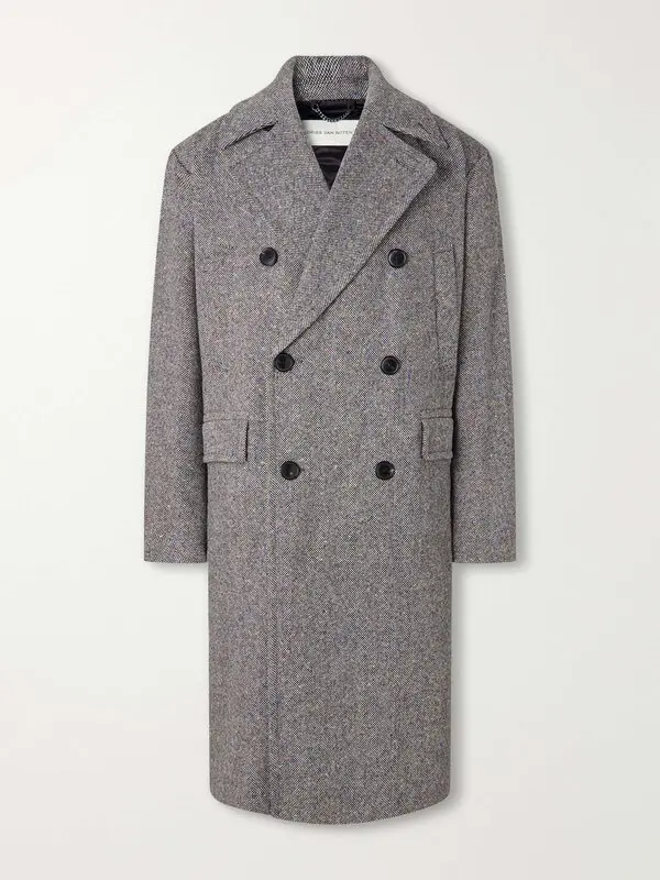 Dries Van Noten Wool-tweed Double-breasted Coat