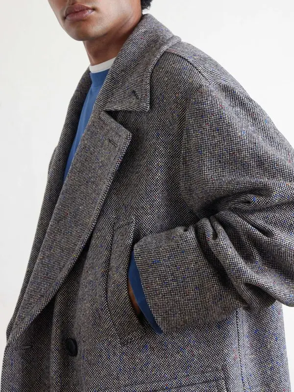 Dries Van Noten Wool-tweed Double-breasted Coat