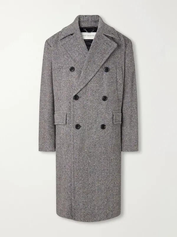 Dries Van Noten Wool-tweed Double-breasted Coat