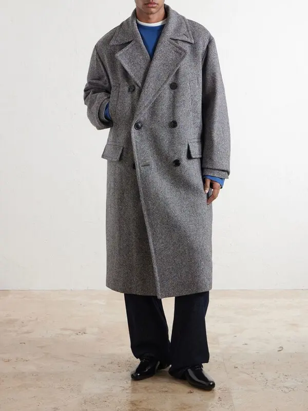 Dries Van Noten Wool-tweed Double-breasted Coat
