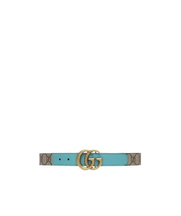 Gucci Gg Logo Plaque Belt - Blue