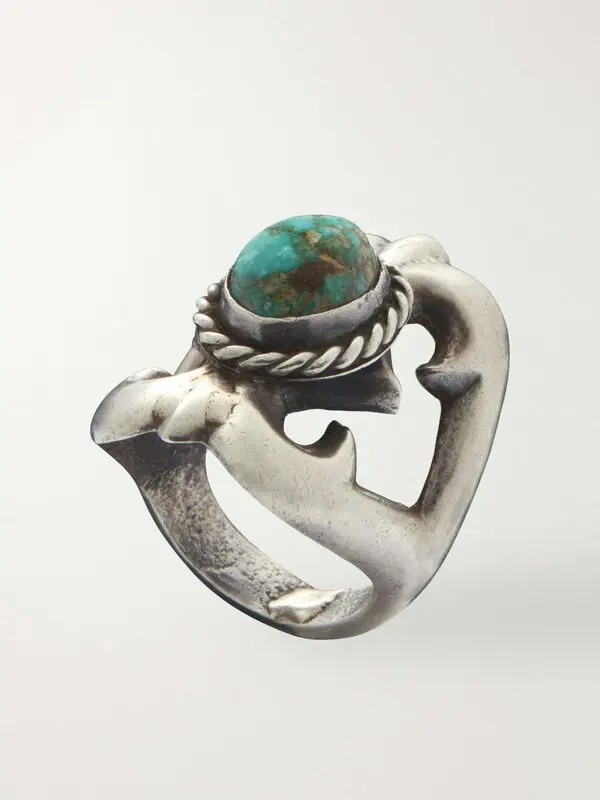 FOUNDWELL Vintage 1970s Navajo Sterling Silver Turquoise Ring