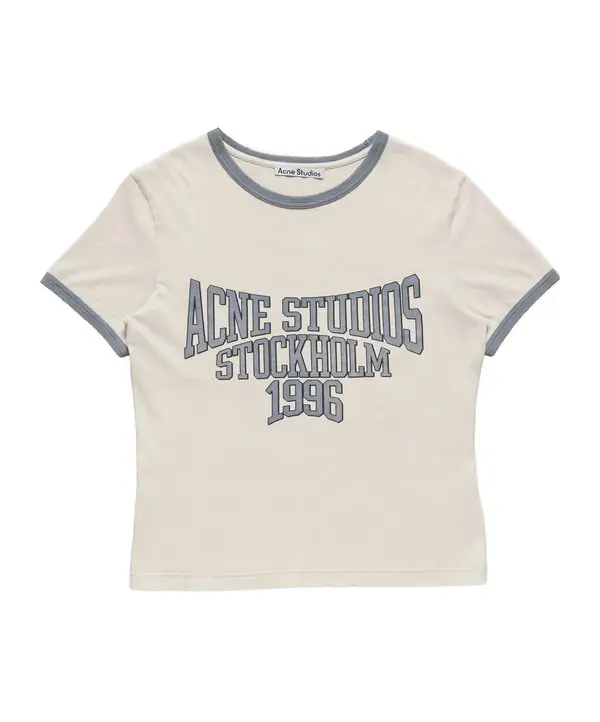 Acne Studios Graphic T-shirt - Off-white/grey Blue