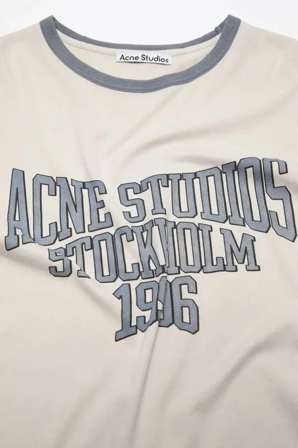 Acne Studios Graphic T-shirt - Off-white/grey Blue