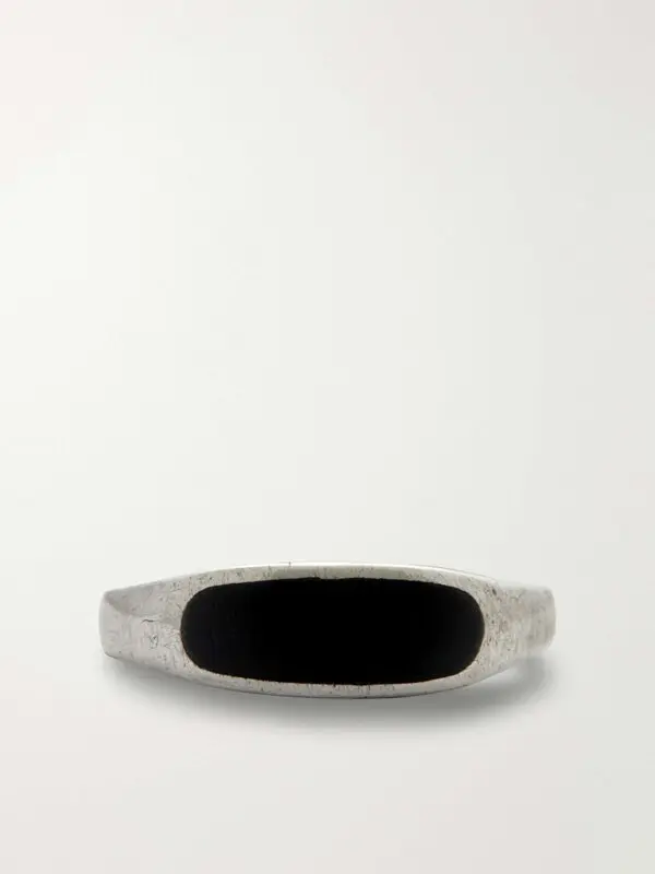 FOUNDWELL Vintage 1990s Sterling Onyx Ring