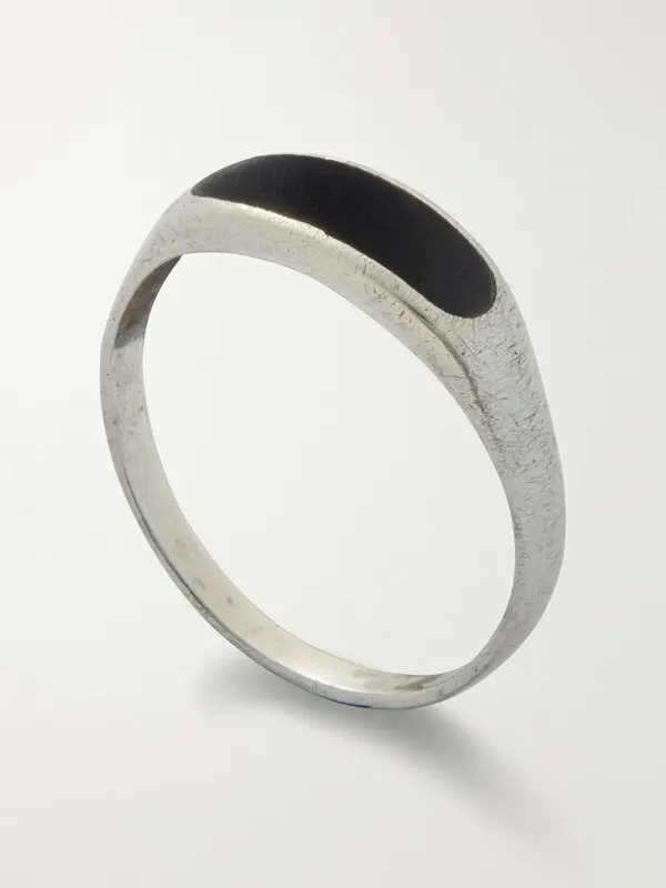 FOUNDWELL Vintage 1990s Sterling Onyx Ring