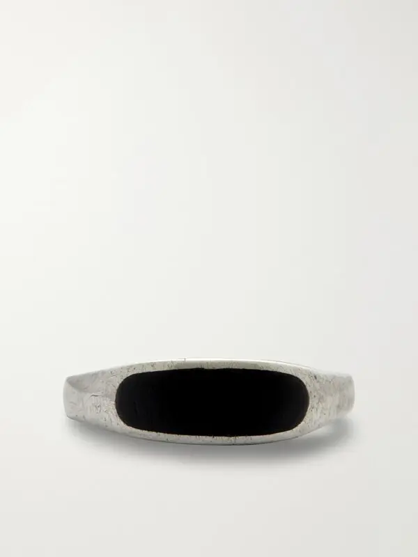 FOUNDWELL Vintage Sterling Onyx Ring - Silver