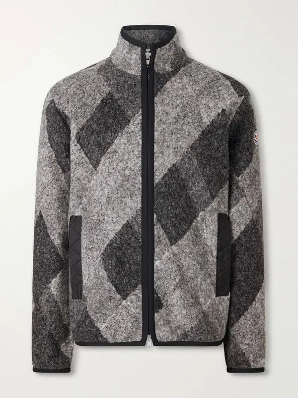 Moncler Checked Wool-blend Fleece Jacket