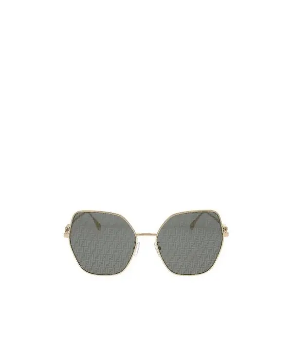 Fendi Baguette Logo Butterfly Frame Sunglasses - Gray