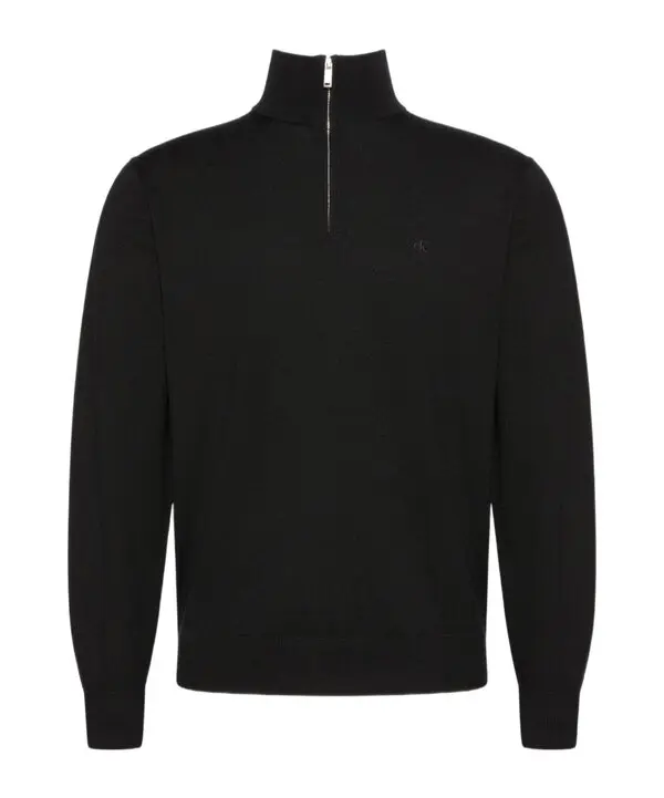Calvin Klein Half Zip Mock Neck Sweater - Black