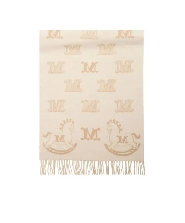 Max Mara Scarf With M Print - Nude