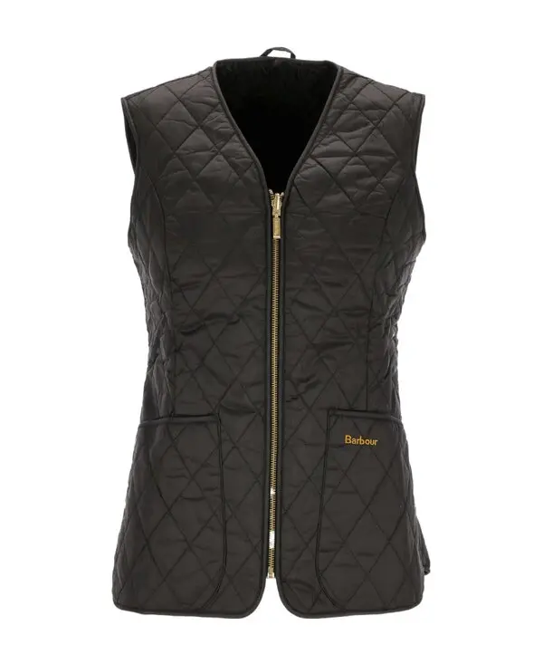 Barbour Zip-up V-neck Quilted Gilet - Black