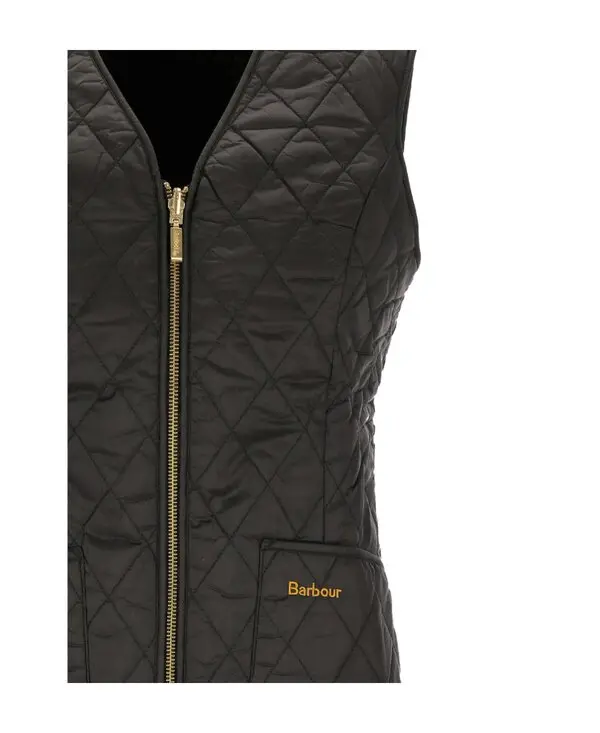 Barbour Zip-up V-neck Quilted Gilet - Black