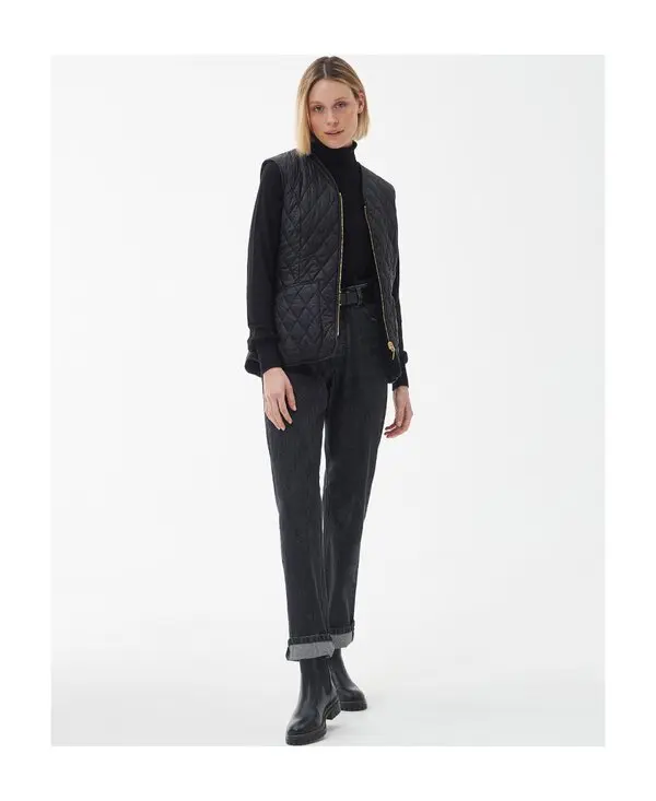 Barbour Zip-up V-neck Quilted Gilet - Black