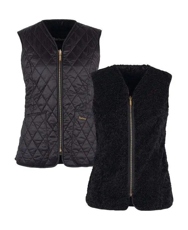 Barbour Zip-up V-neck Quilted Gilet - Black