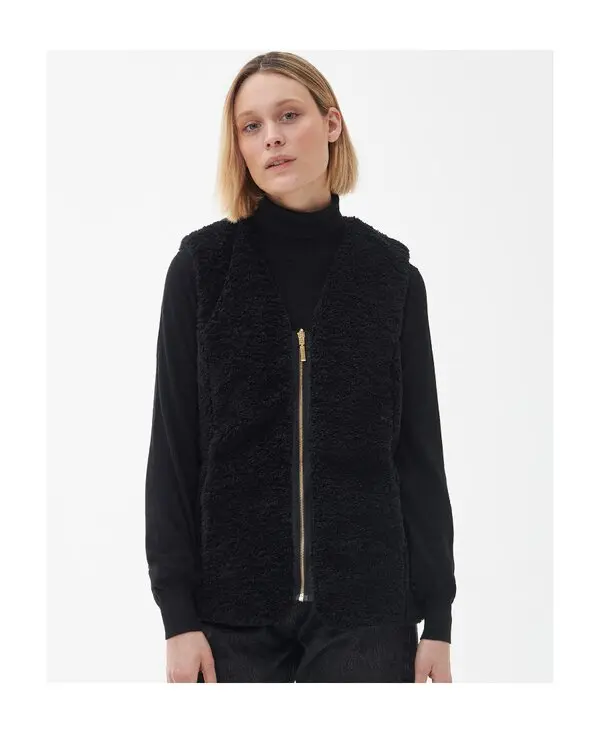 Barbour Zip-up V-neck Quilted Gilet - Black
