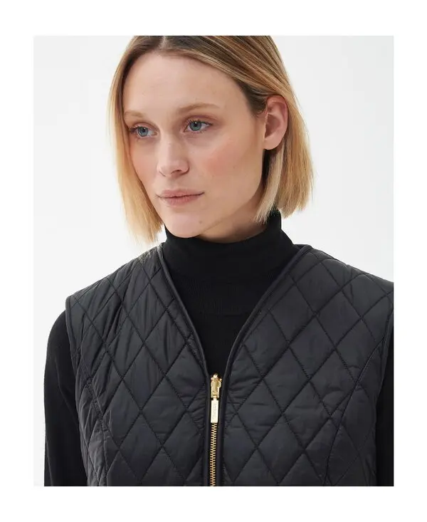 Barbour Zip-up V-neck Quilted Gilet - Black