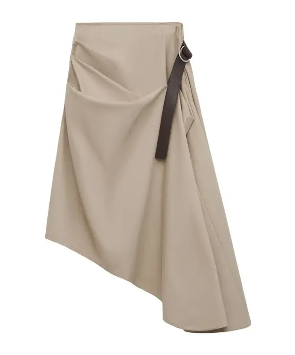 Loewe Cotton And Silk Belted Skirt