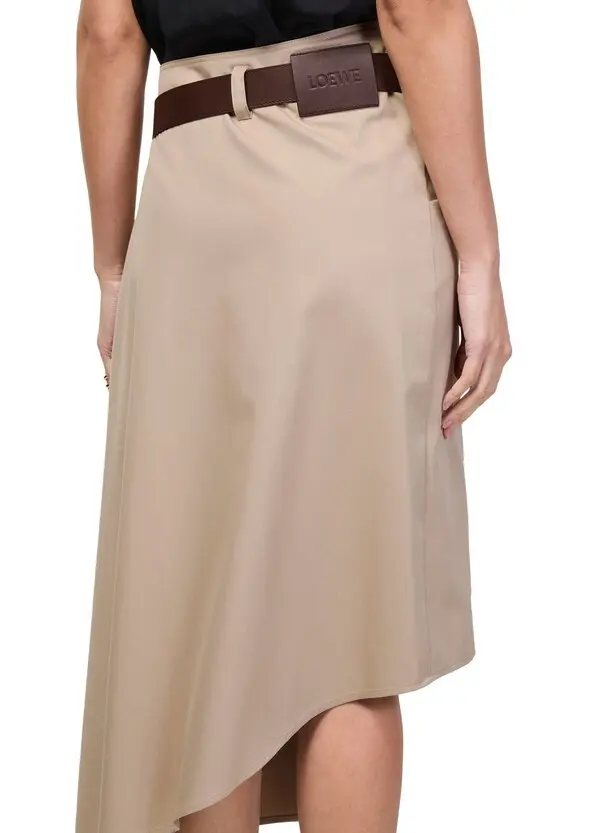 Loewe Cotton And Silk Belted Skirt