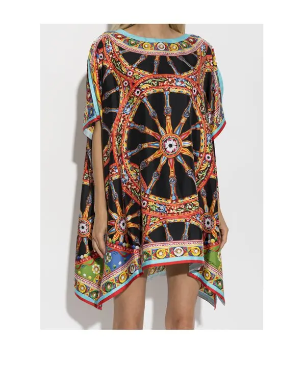 Dolce & Gabbana Dolce Gabbana Carretto-printed Kaftan Dress