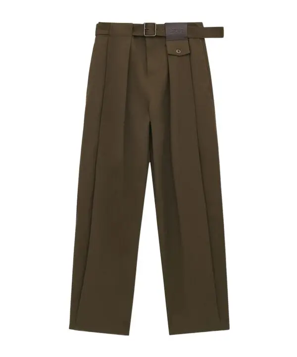 Loewe Cotton And Silk Straight-leg Trousers