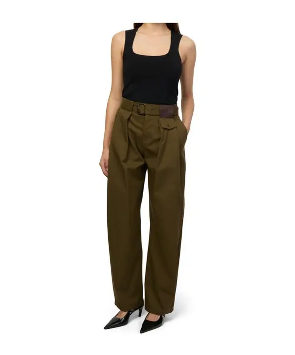 Loewe Cotton And Silk Straight-leg Trousers