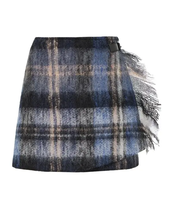 Loewe Plaid Pattern Mini Skirt