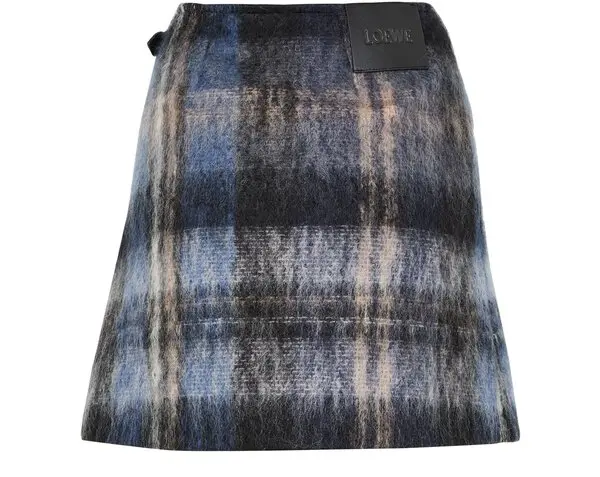 Loewe Plaid Pattern Mini Skirt