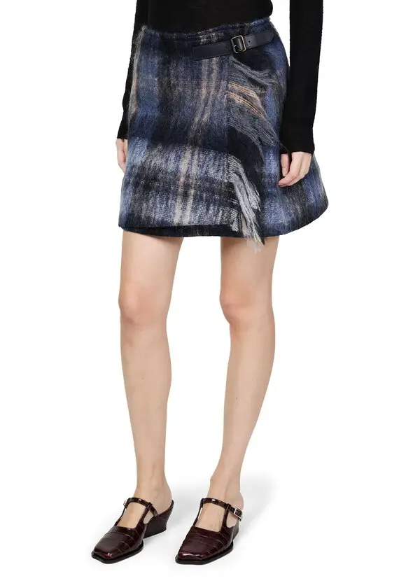 Loewe Plaid Pattern Mini Skirt