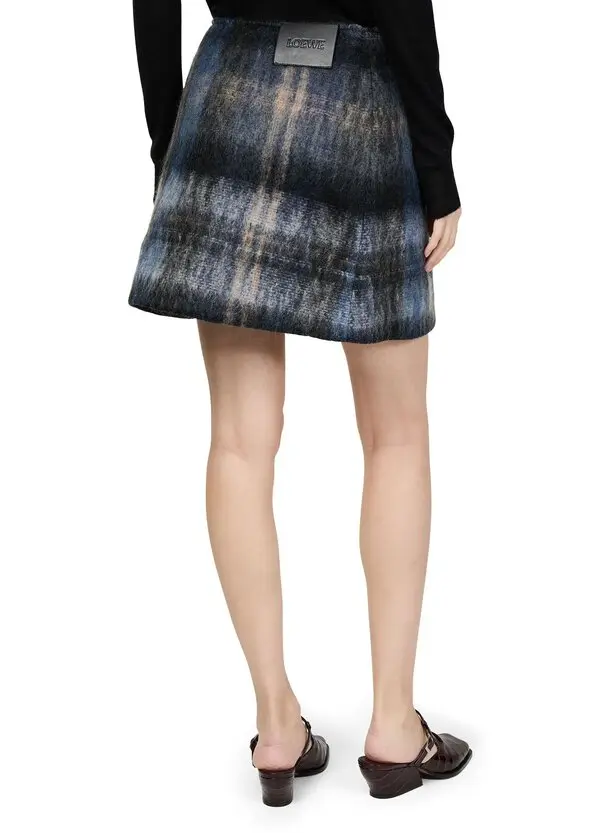 Loewe Plaid Pattern Mini Skirt