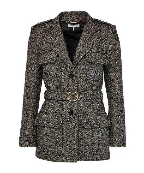 Chloé Belted Jacket With Four Pockets