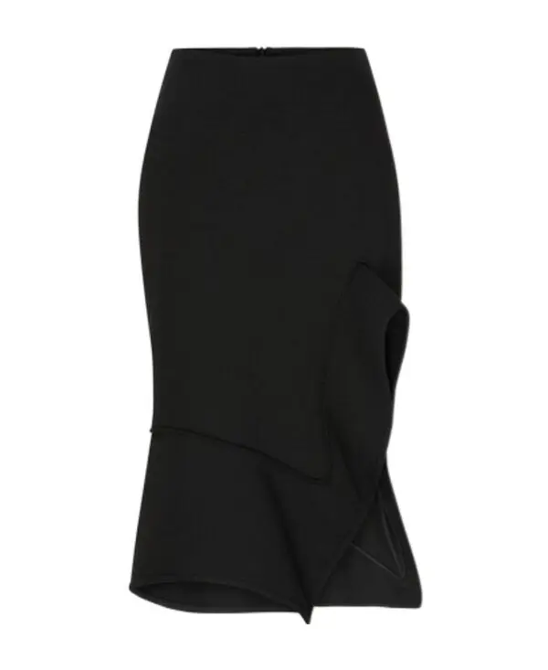 Bottega Veneta Split Detail Skirt - Black