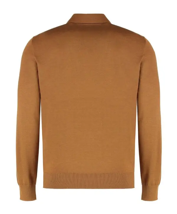 Zegna Long Sleeved Knitted Polo Shirt