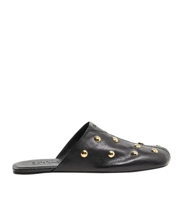 Chloé Studded Leather Mules