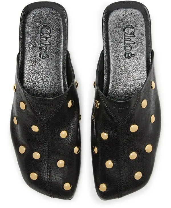 Chloé Studded Leather Mules