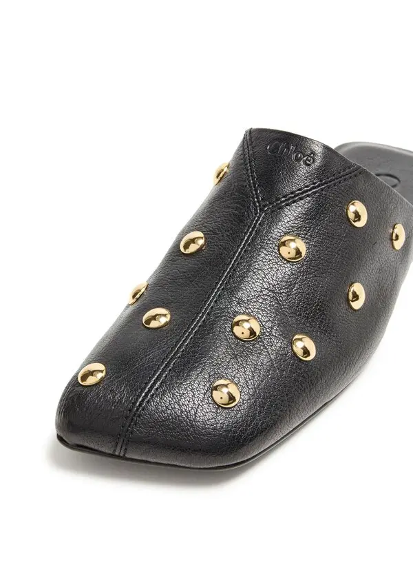 Chloé Studded Leather Mules