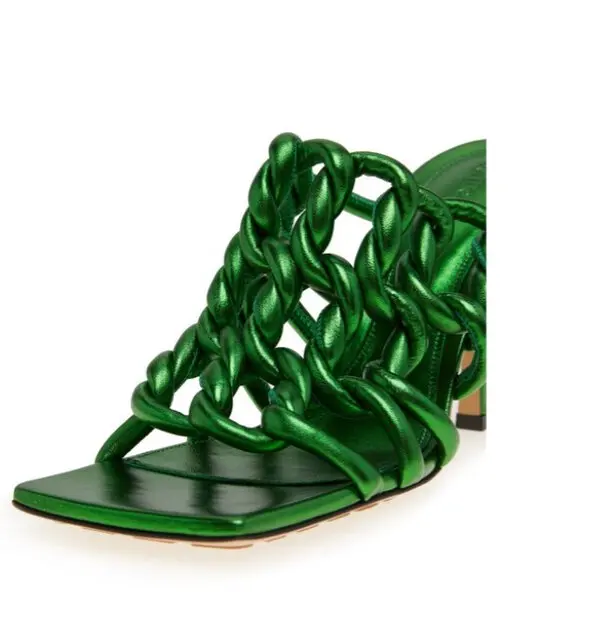 Bottega Veneta Square-headed High-heeled Sandals