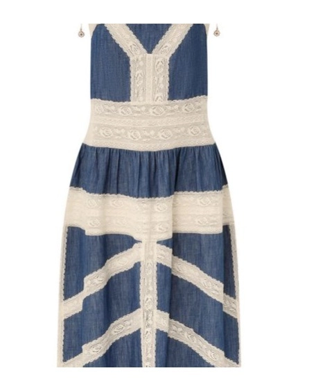 Zimmermann Awaken Denim Dress With Lace Details