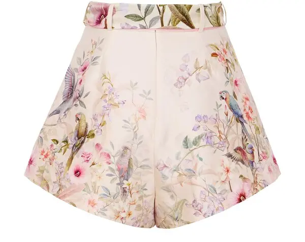 Zimmermann Printed Pattern Shorts - Nude