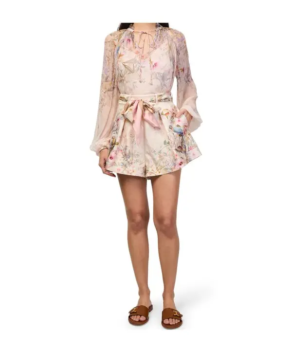 Zimmermann Printed Pattern Shorts - Nude
