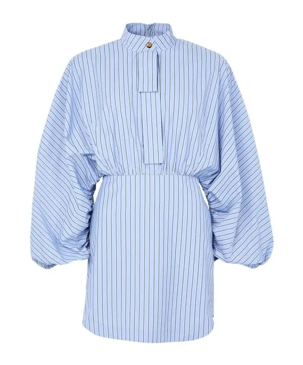 Zimmermann Striped Mini Dress With Puffed Sleeves